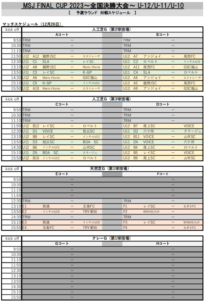 【優勝写真掲載】2023年度 MSJ FINAL CUP U-12/U-11/U-10 全国決勝大会（岡山開催） U-12はMFC.VOICE、U-11はSCインテルナシオナル、U-10はレイ ...